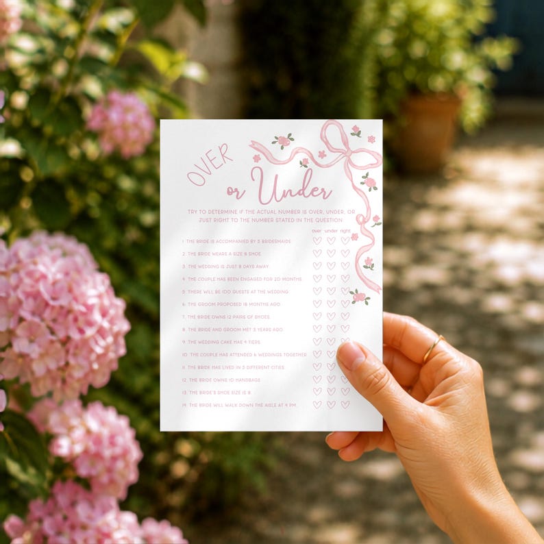 Pink Bow Tie the Knot Bridal Shower Game | Printed & Shipped or Digital ...
