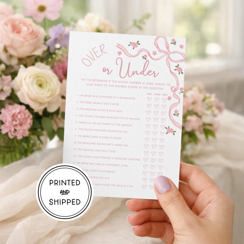 Pink Bow Tie the Knot Bridal Shower Game | Printed & Shipped or Digital ...