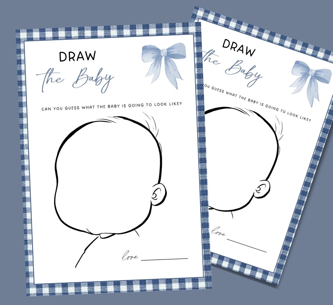 Blue Jean Baby Themed Baby Shower Game! | Printed 5x7 | Watercolor Hand ...