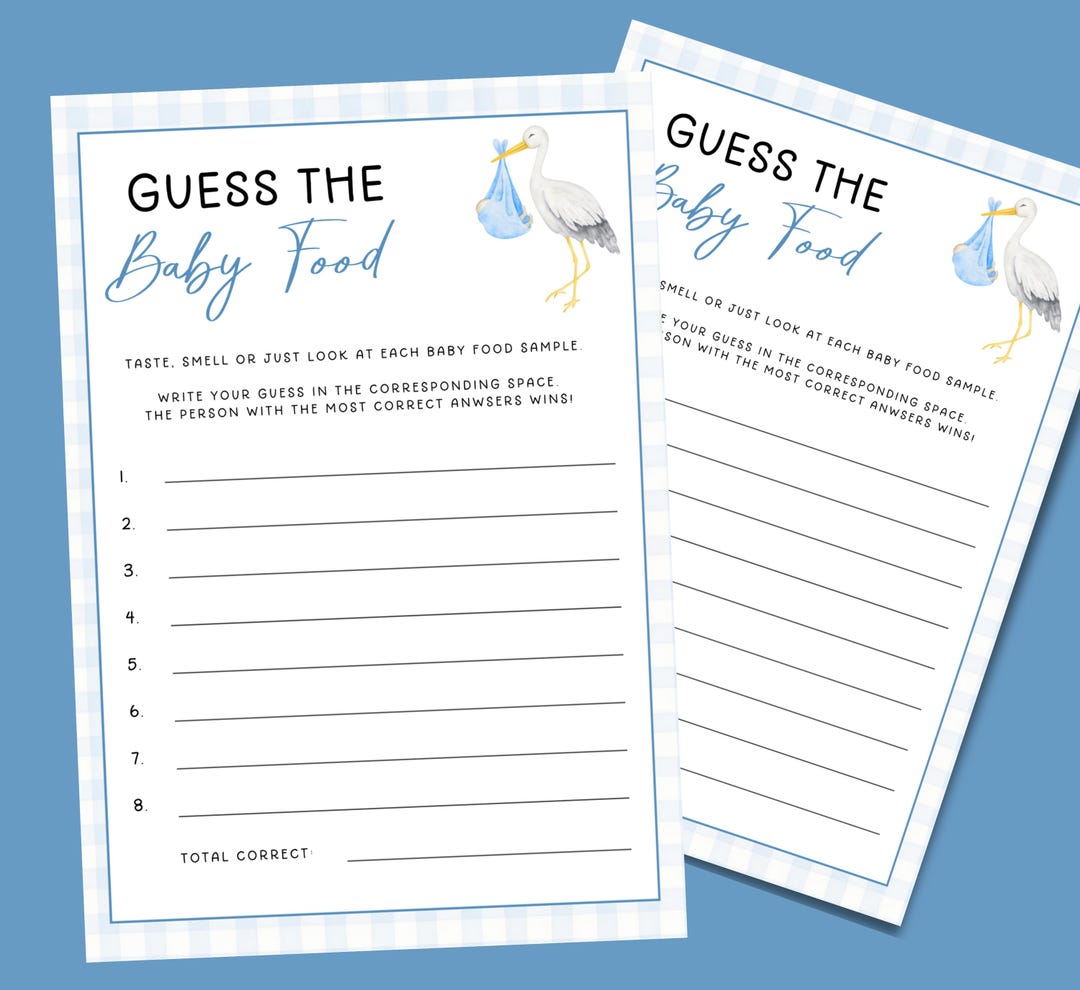 PRINTED & SHIPPED Baby Shower Game! | 5x7 Cardstock | Blue Gingham Baby ...