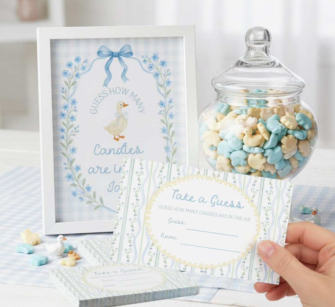 Silly Little Goose Baby Shower Candy Jar Guessing Game Bundle | Sign ...