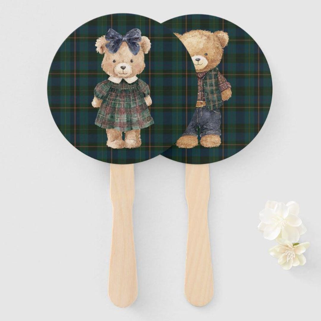 Preppy Classic Tartan Plaid Inspired Baby Shower Game Fans | Set of 10 ...
