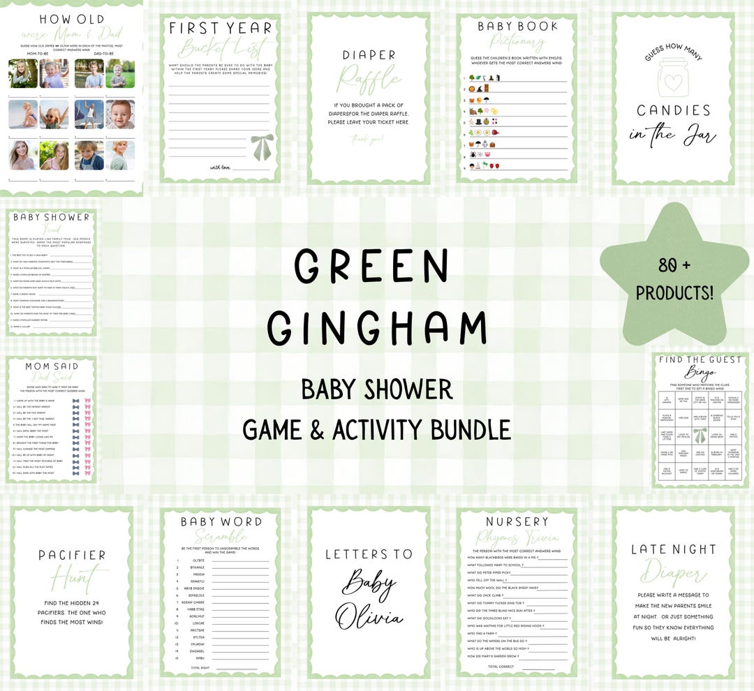 Gender Neutral Baby Shower Game & Activity Bundle | 80+ Digital ...