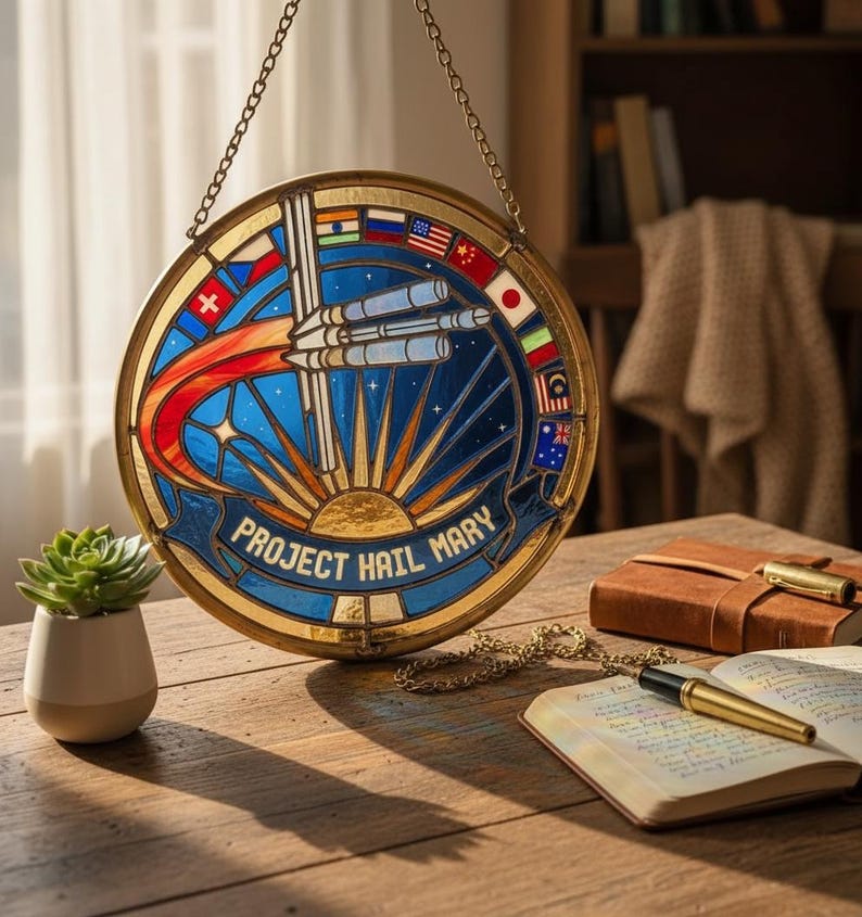 Project Hail Mary Astronaut Suncatcher, Grace Rocky Window Hanging ...