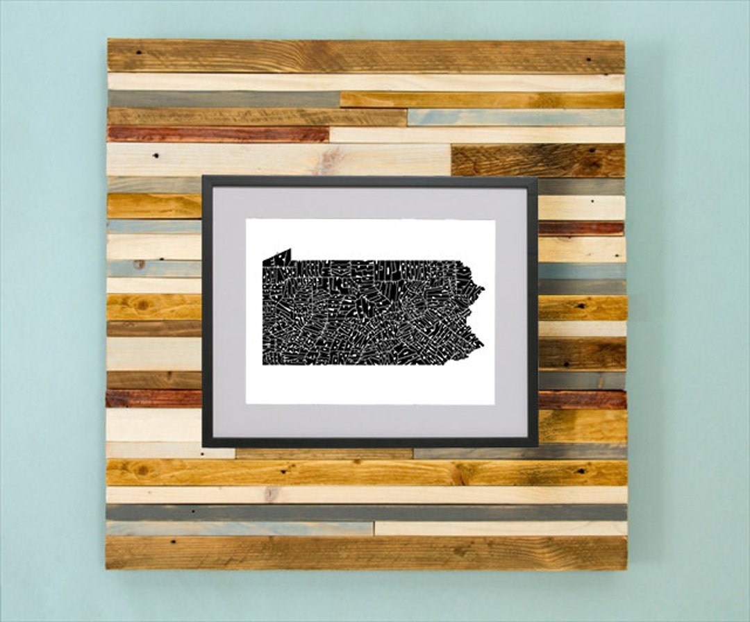 Pennsylvania County Map - Hand Drawing - Etsy