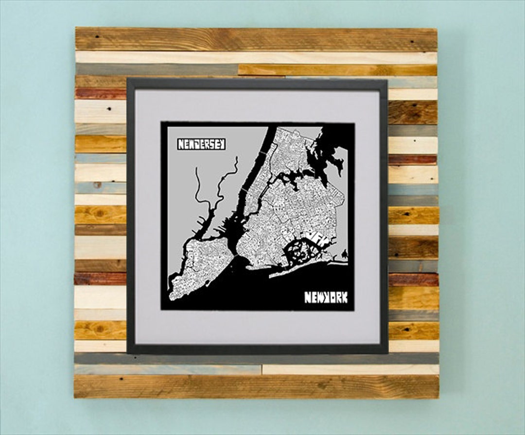New York City Map - Hand Drawing - Etsy