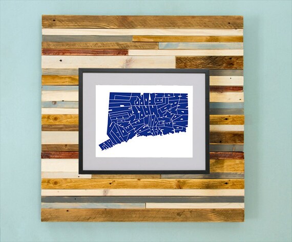 Connecticut County Map Hand Drawing | Etsy