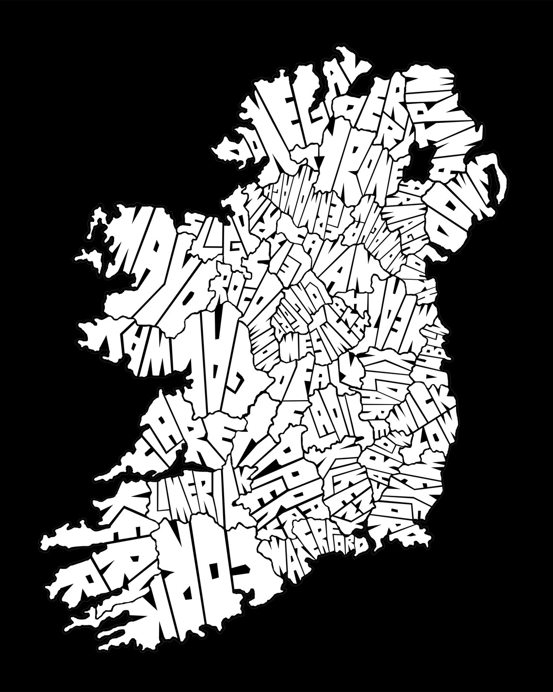 Ireland Regional Map Hand Drawing - Etsy Norway