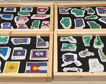 State Map With Stickers - Etsy