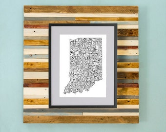 Old Map of Indiana 1827 Vintage IN State & County Atlas Poster - Etsy