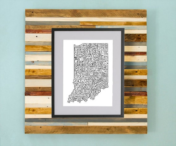 Indiana County Map Hand Drawing - Etsy