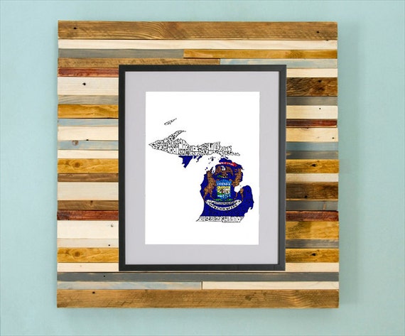 Michigan County Map Hand Drawing - Etsy