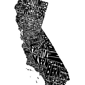 California County Map - Hand Drawing - Etsy