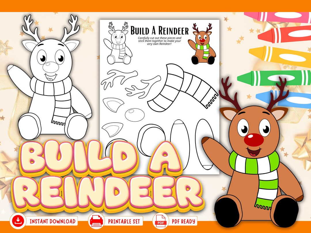 Build a Reindeer Craft | Printable Cut & Paste Christmas Activity for ...
