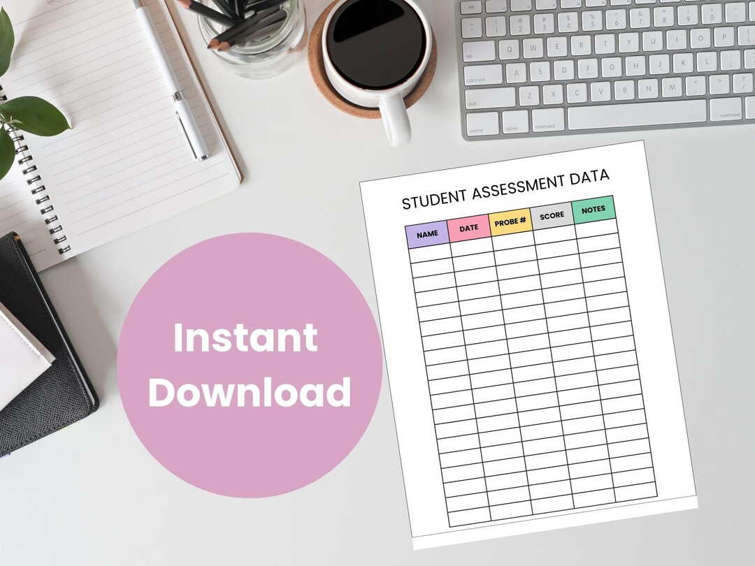 Student Assessment Tracker Printable: Classroom Progress Form (PDF) - Etsy