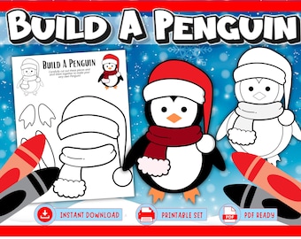 Build a Penguin Craft Printable | Winter Cut & Paste Activity for Kids ...