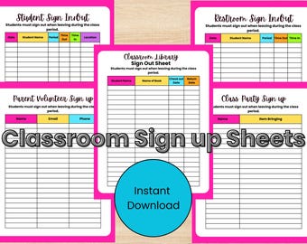 Student Sign Out Sheet ( Decorative Sign Out Sheet, Classroom, Teacher ...