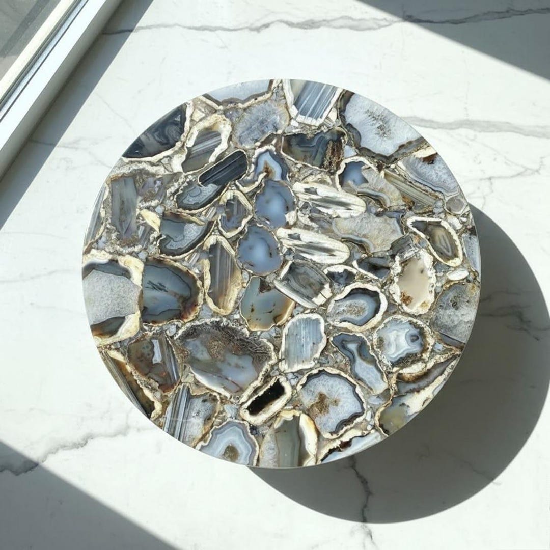 Agate Stone Table, Coffee, Dining, Center Table ,round Shape Agate ...