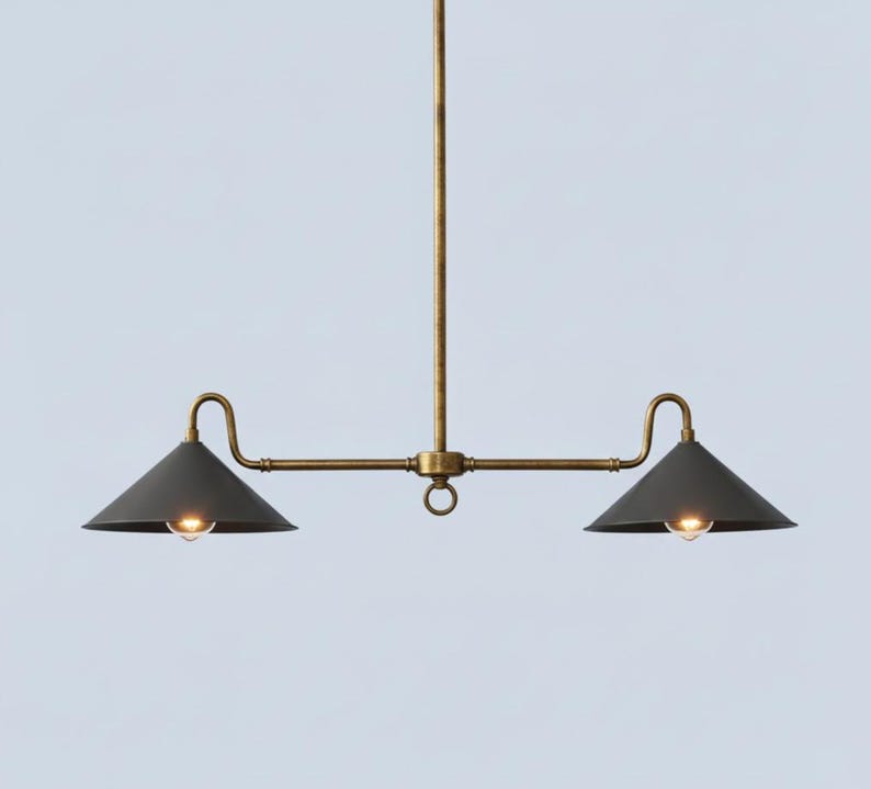Brass Linear Chandelier: Mid Century Modern Chandelier Lighting ...