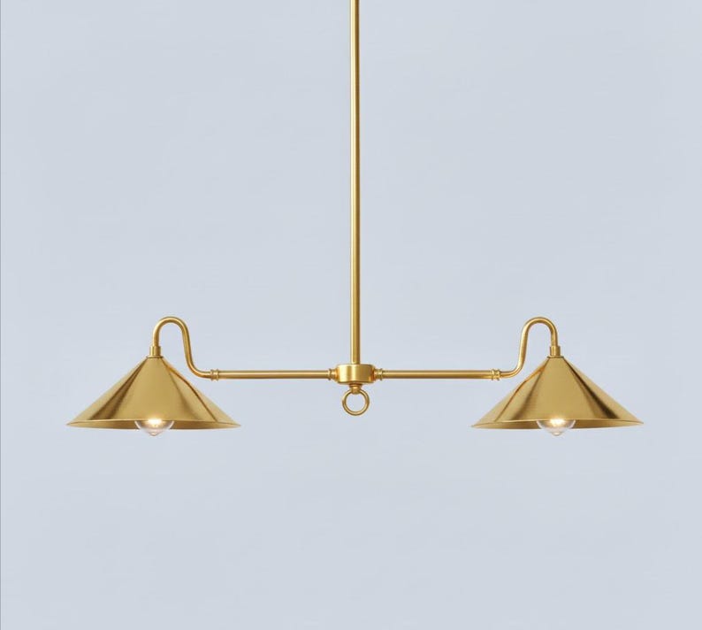Brass Linear Chandelier: Mid Century Modern Chandelier Lighting ...