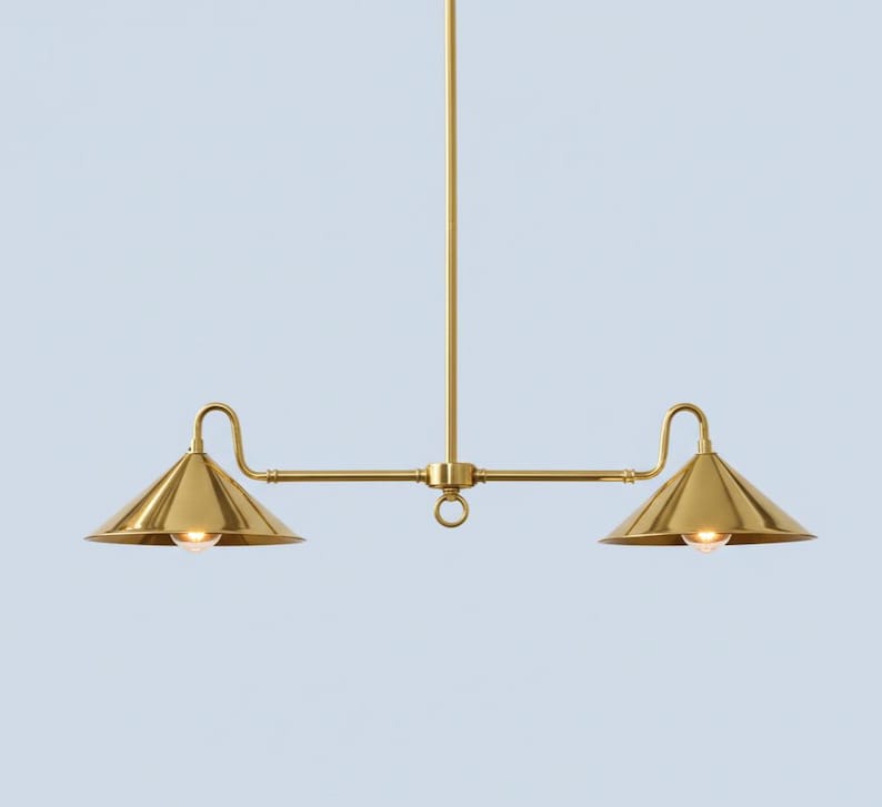 Brass Linear Chandelier: Mid Century Modern Chandelier Lighting ...