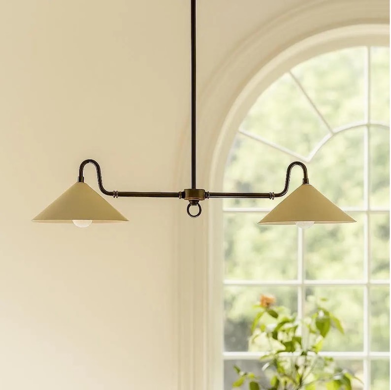 Brass Linear Chandelier: Mid Century Modern Chandelier Lighting ...