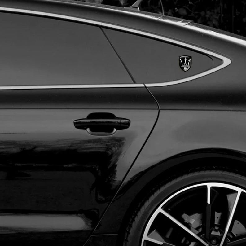 Maserati 3D Domed Epoxy Car Shield Emblem, Universal Self-adhesive ...