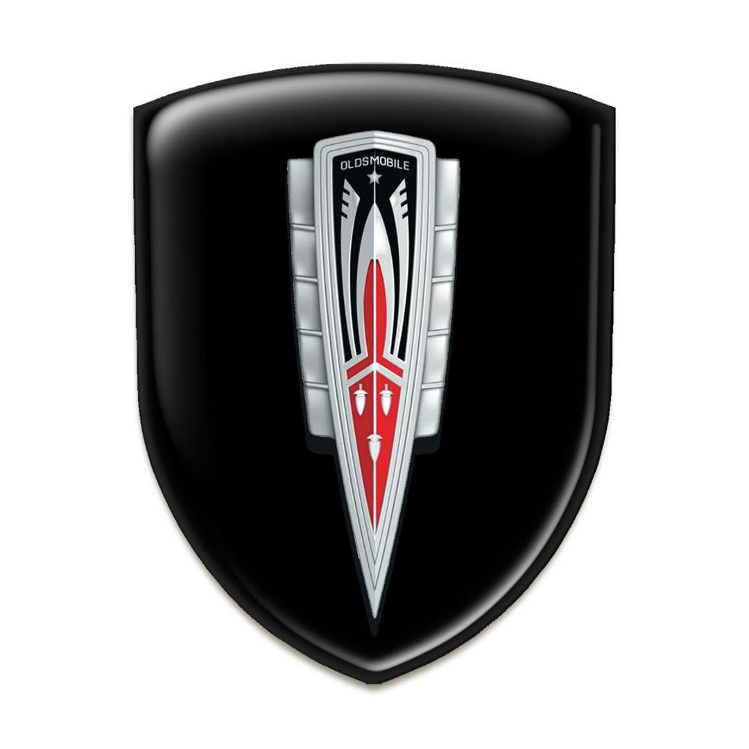 Domed Epoxy Resin Shield Emblem Sticker, 3D Car Logo Badge, Oldsmobile ...