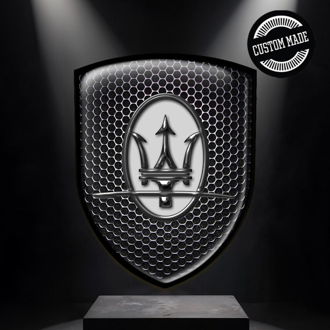 Domed Epoxy Resin Emblem Shield for Maserati, Custom Car Logo Decals ...