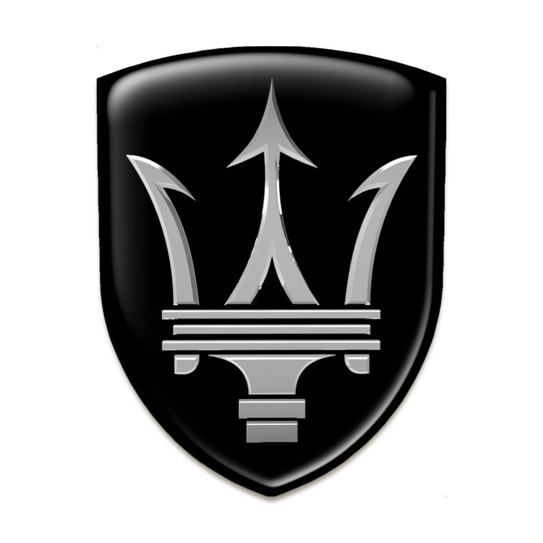 Maserati 3D Domed Epoxy Car Shield Emblem, Universal Self-adhesive ...