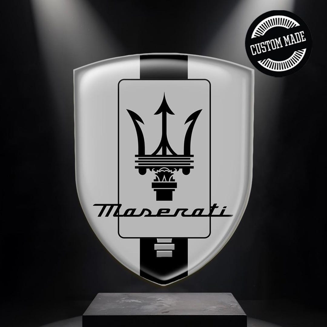 3D Domed Shield Emblem,epoxy Resin Logo Sticker for Maserati, Universal ...