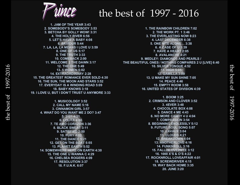 Prince - the Best of 1997-2016 [4-CD] - Musicology Rainbow Children ...