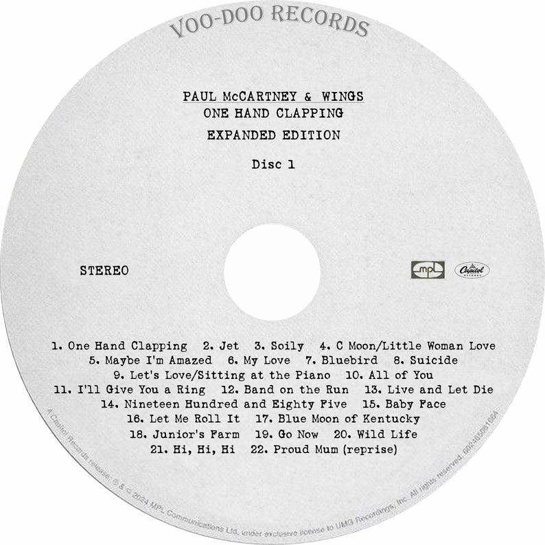 Paul Mccartney - One Hand Clapping - EXPANDED VERSION 2-CD 52 Tracks ...