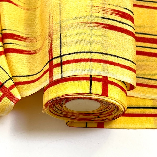 Yellow Plaid Fabric - Etsy