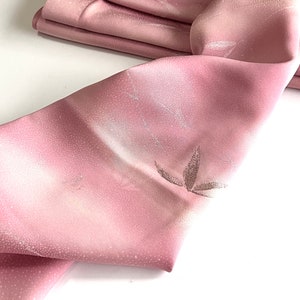 Japanese Pink Silk Kimono Fabric 100% Silk Woven Bamboo Bokashi ...