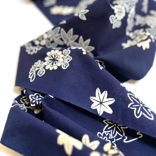 Indigo Blue and White Yukata Cotton Kimono Fabric Unused Bolt - Etsy