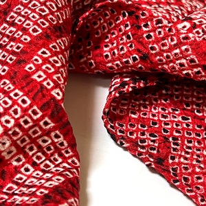Red Full Shibori Silk Kimono Fabric Japanese 100 % Silk Panels With ...