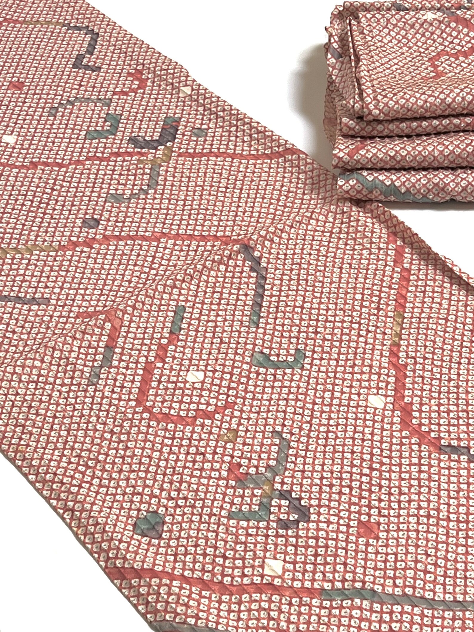 Colorful Pink Silk Kimono Fabric Japanese Vintage Silk Abstract Shibori ...
