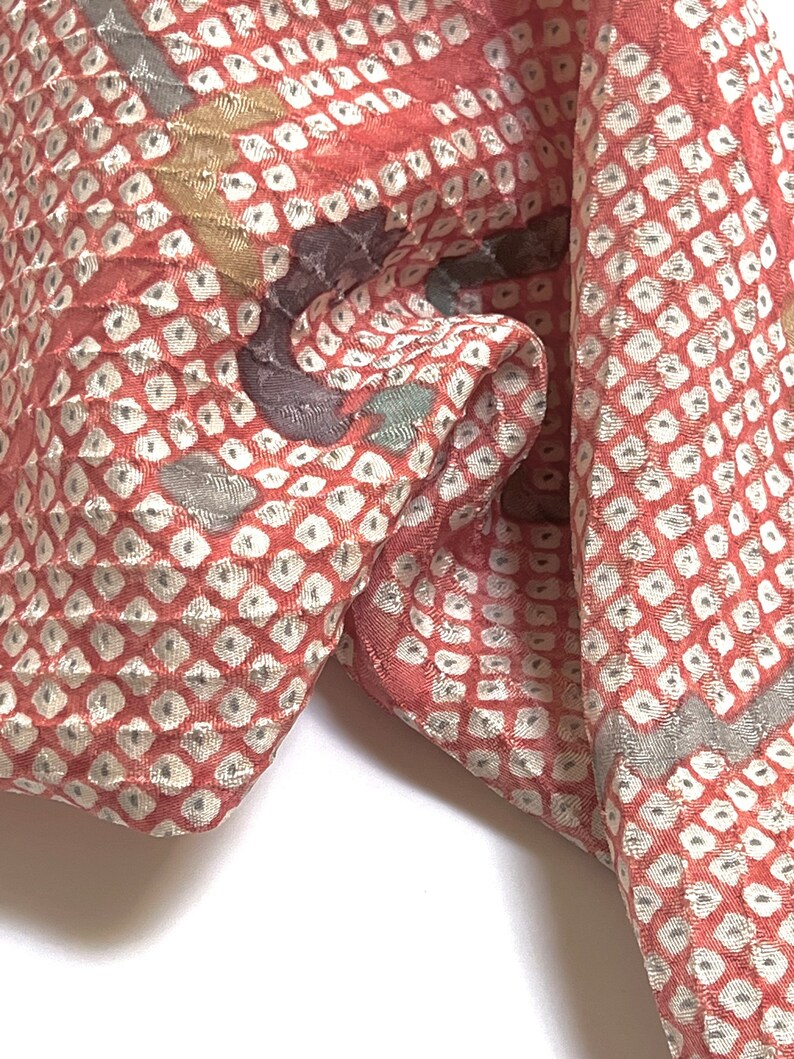 Colorful Pink Silk Kimono Fabric Japanese Vintage Silk Abstract Shibori ...