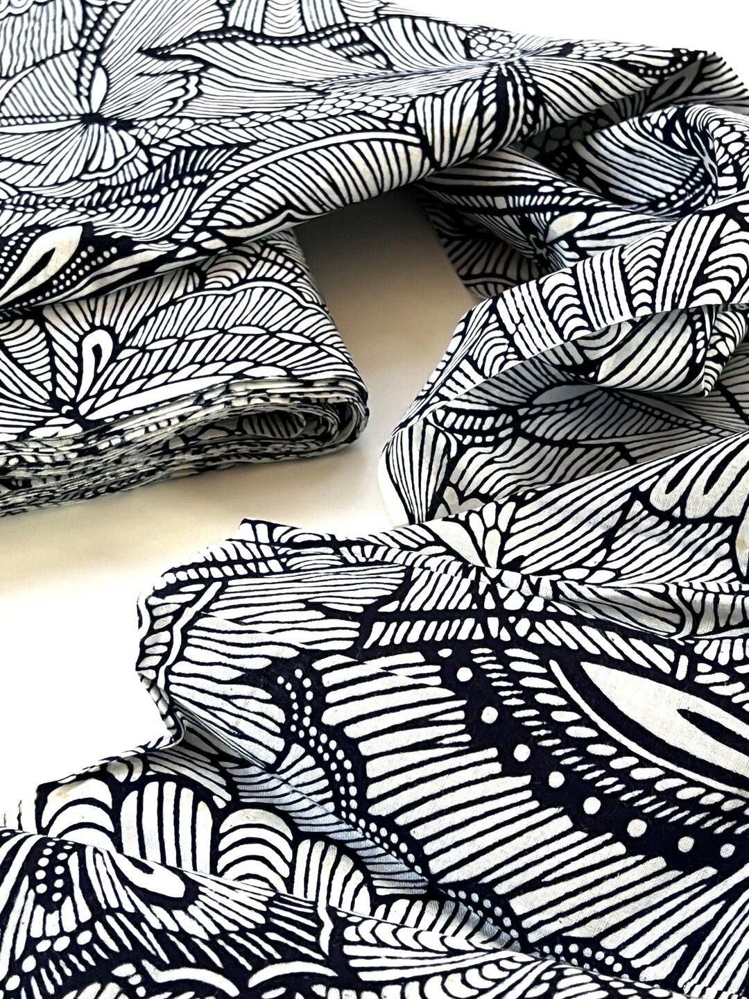 Indigo Blue and White Yukata Cotton Kimono Fabric OFF the Bolt by the ...