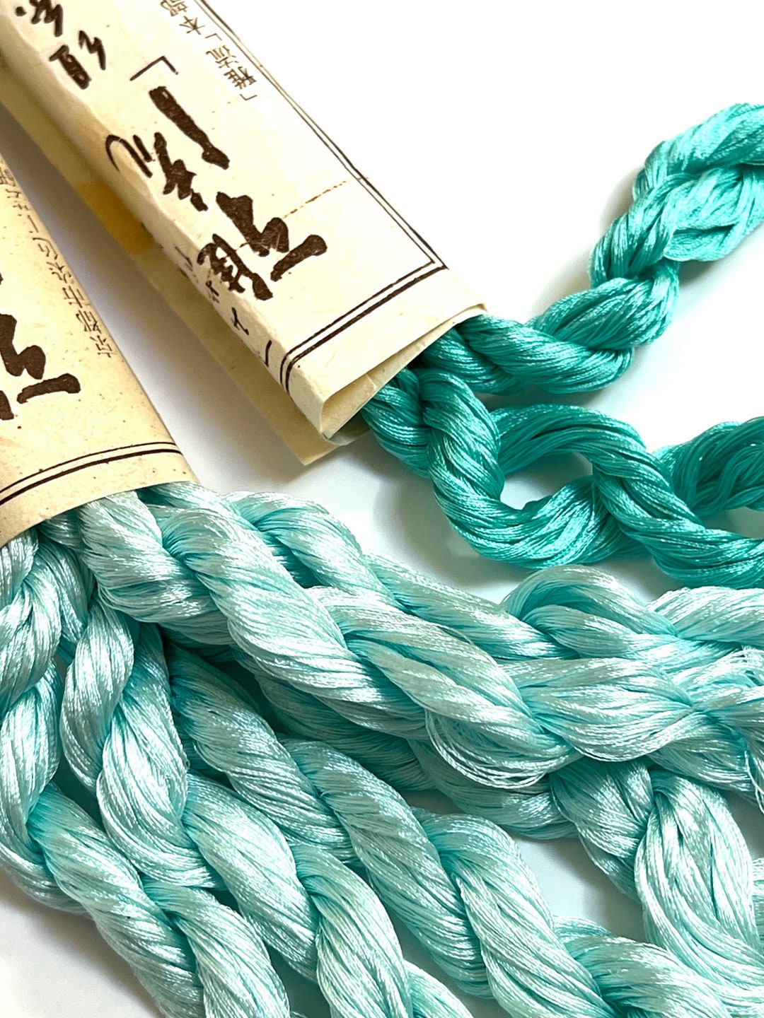 Japanese Silk Thread Skein for Kumihimo Woven Obijime Cord Peacock Blue ...
