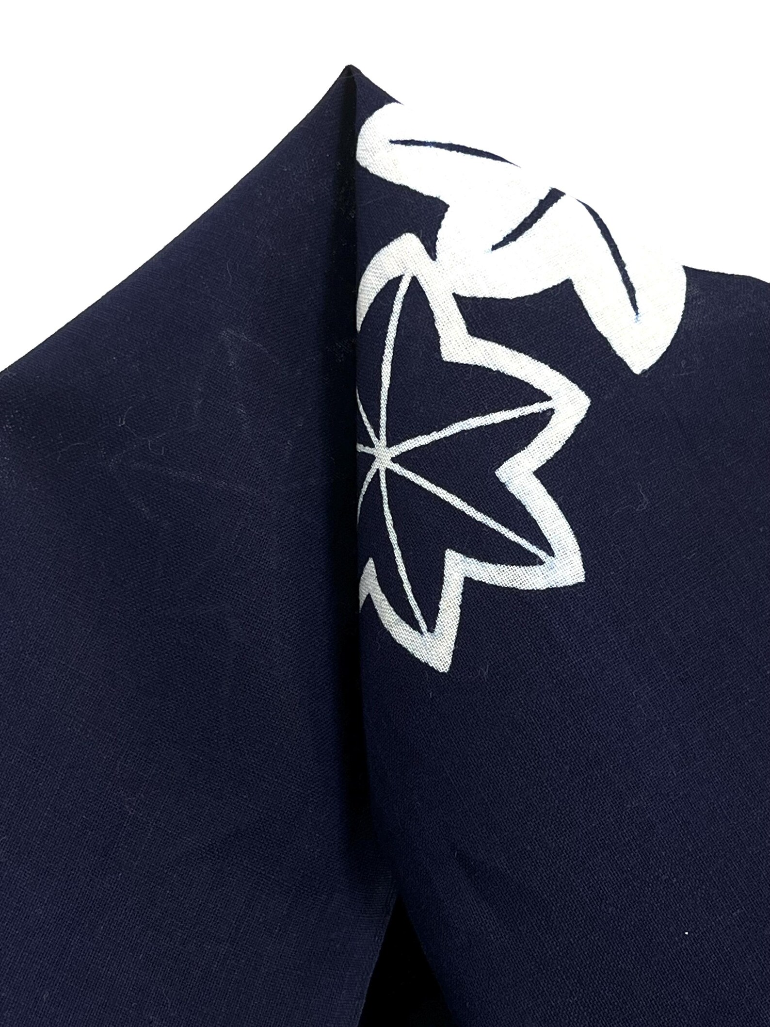 Indigo Maple Leaf Kimono Fabric: Japanese Pure Cotton Quilting Sewing ...