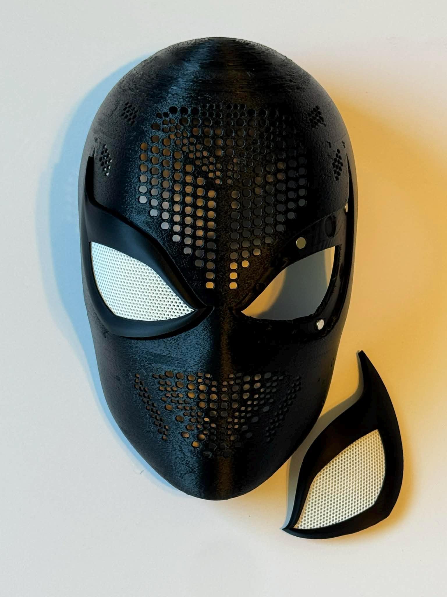 Spiderman Faceshell #0 Style Custom 3D Printed Mask, Magnetic Lenses ...