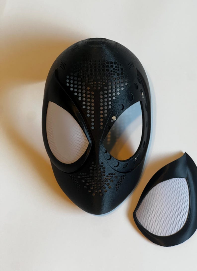 Spiderman Faceshell, Ultimate Faceshell #1, Custom 3D Printed Mask, Magnetic Lenses ...