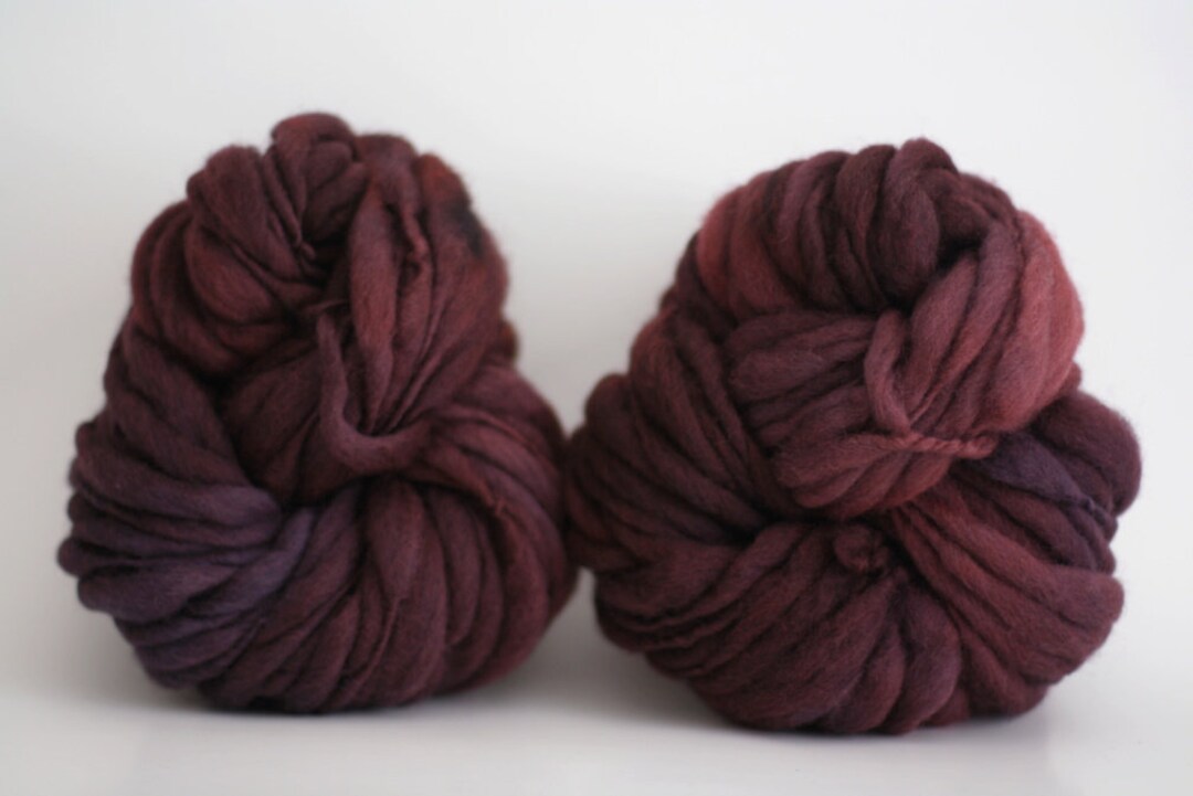 Thick and Thin Yarn Hand Spun Bulky Chunky Wool Slub Hand Dyed TTS ...