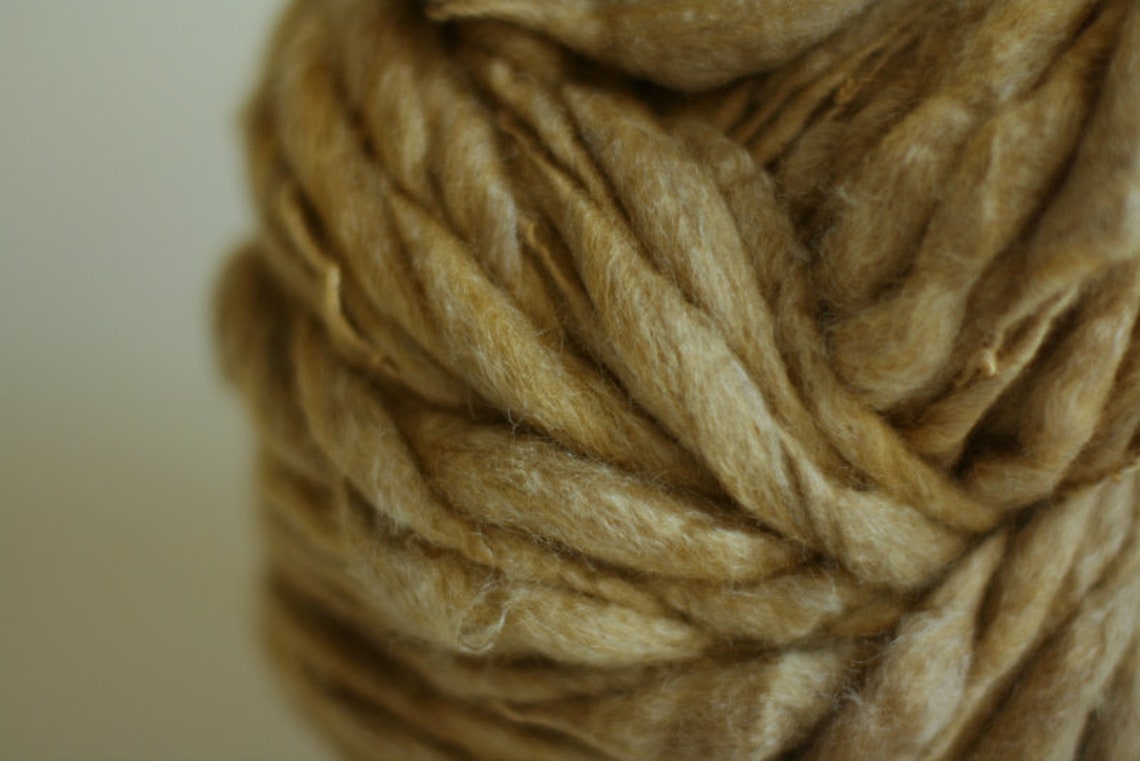 Super Bulky Thick and Thin Handspun Yarn Slub Polwarth Silk Tts(tm ...