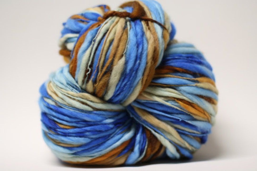 Merino Handspun Thick and Thin Slub Wool Yarn Tts(tm) Hand Dyed Half ...