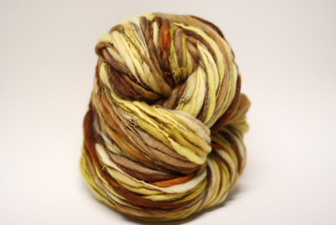 Handspun Merino Wool Yarn Thick and Thin Slub Tts(tm) Hand Dyed Half ...