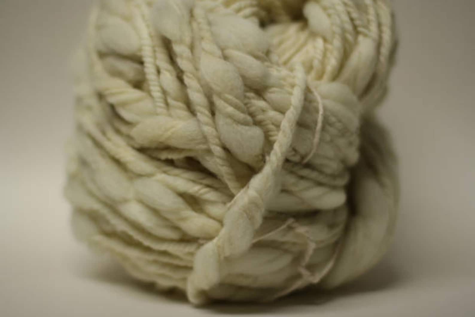 Yarn Handspun Thick N Thin Wool Slub Ttstm Bulk Ecru Natural - Etsy