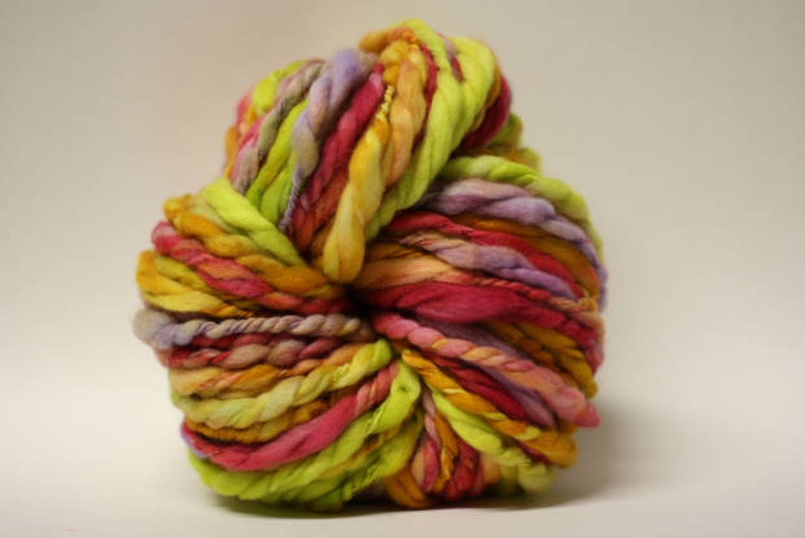 Thick and Thin Yarn Hand Spun Wool Superfine Merino Slub | Etsy